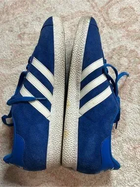 adidas | Shoes | Adidas Blue Suede Mens Sneakers With White Stripes ...